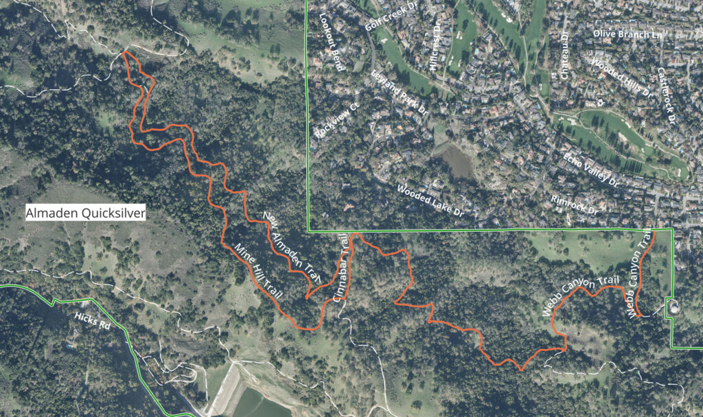 Webb Canyon Trailhead to Quicksilver Almaden Park ~ svhikes.com